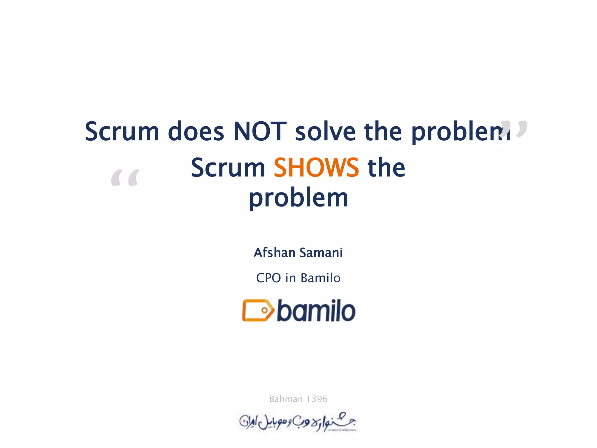 Scrum does not solve the problem | PPT