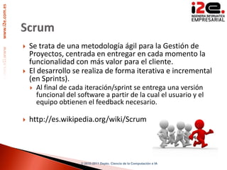 Scrum y ecosistema software en i2e | PDF