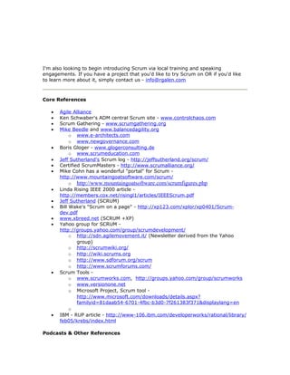 Scrum Experience And Links Abdullah raza lakhan | PDF