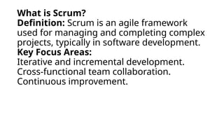 Scrum Framework in an agile methodologies | PPT