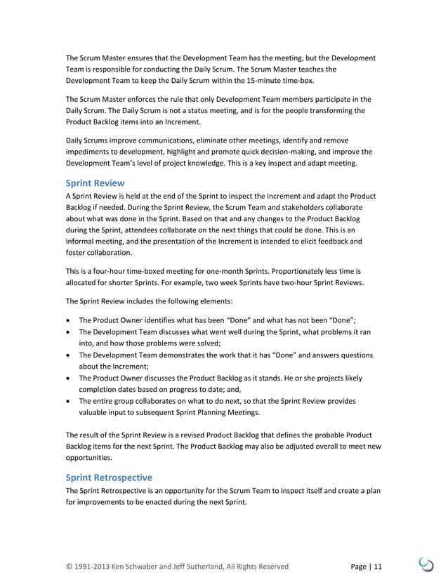 The definitive guide to scrum: the rules of the game | PDF