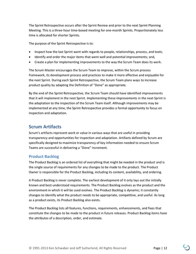 The definitive guide to scrum: the rules of the game | PDF