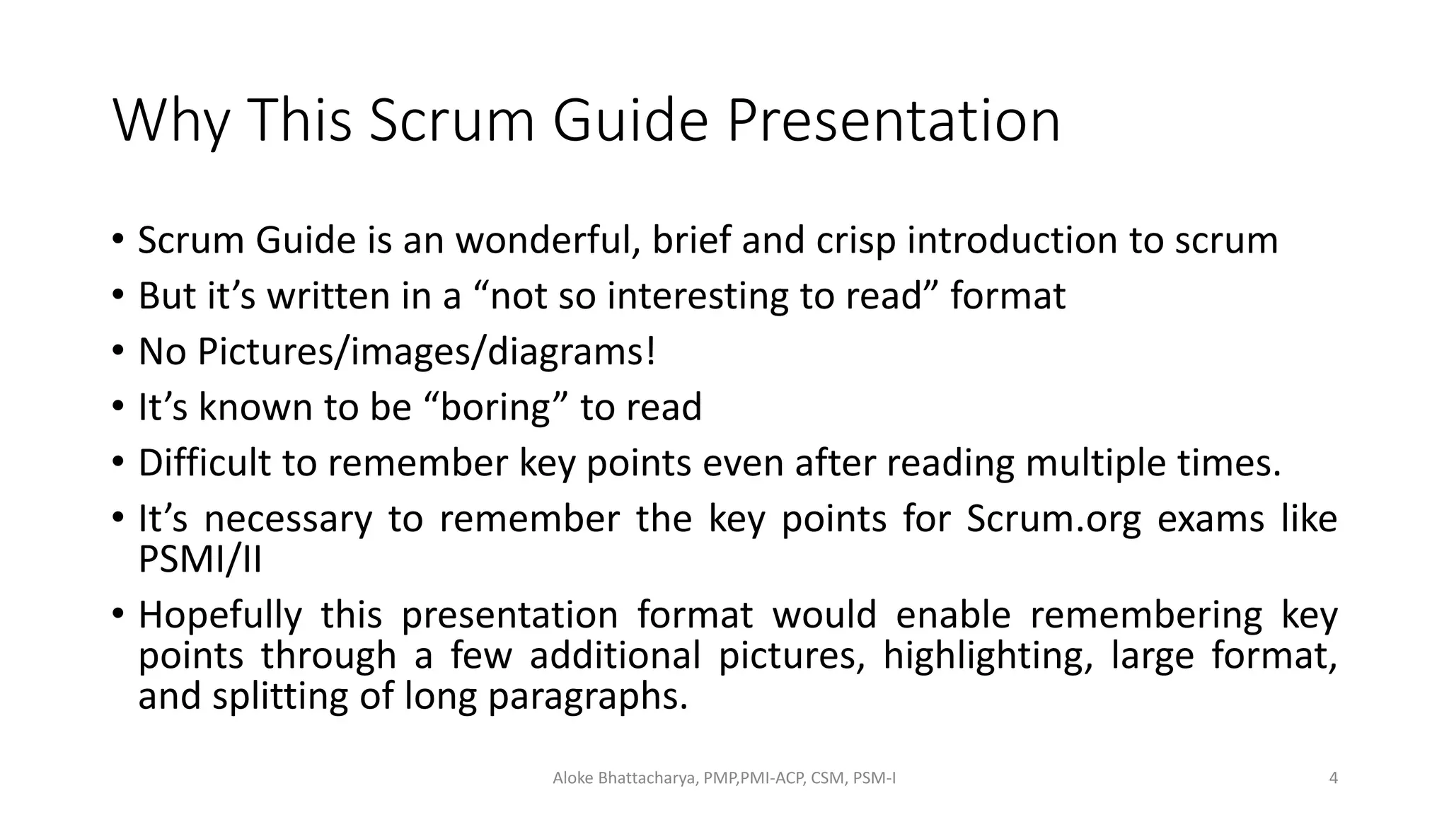 Scrum guide presentation (Scrum Guide in easy to read PPT format) | PDF