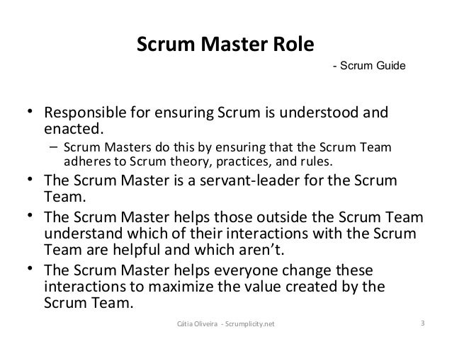 The Scrum Master role