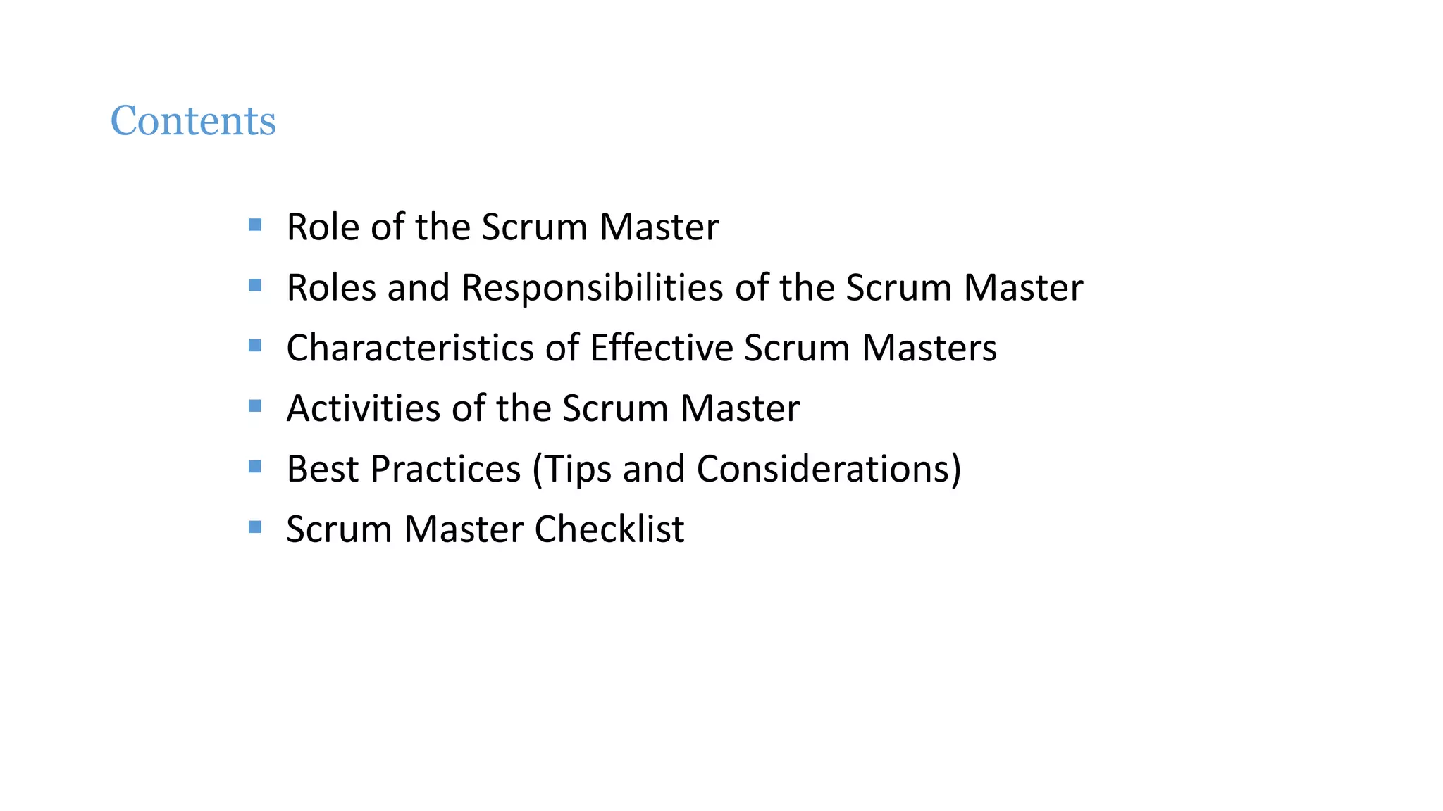 Scrum master checklist | PPTX