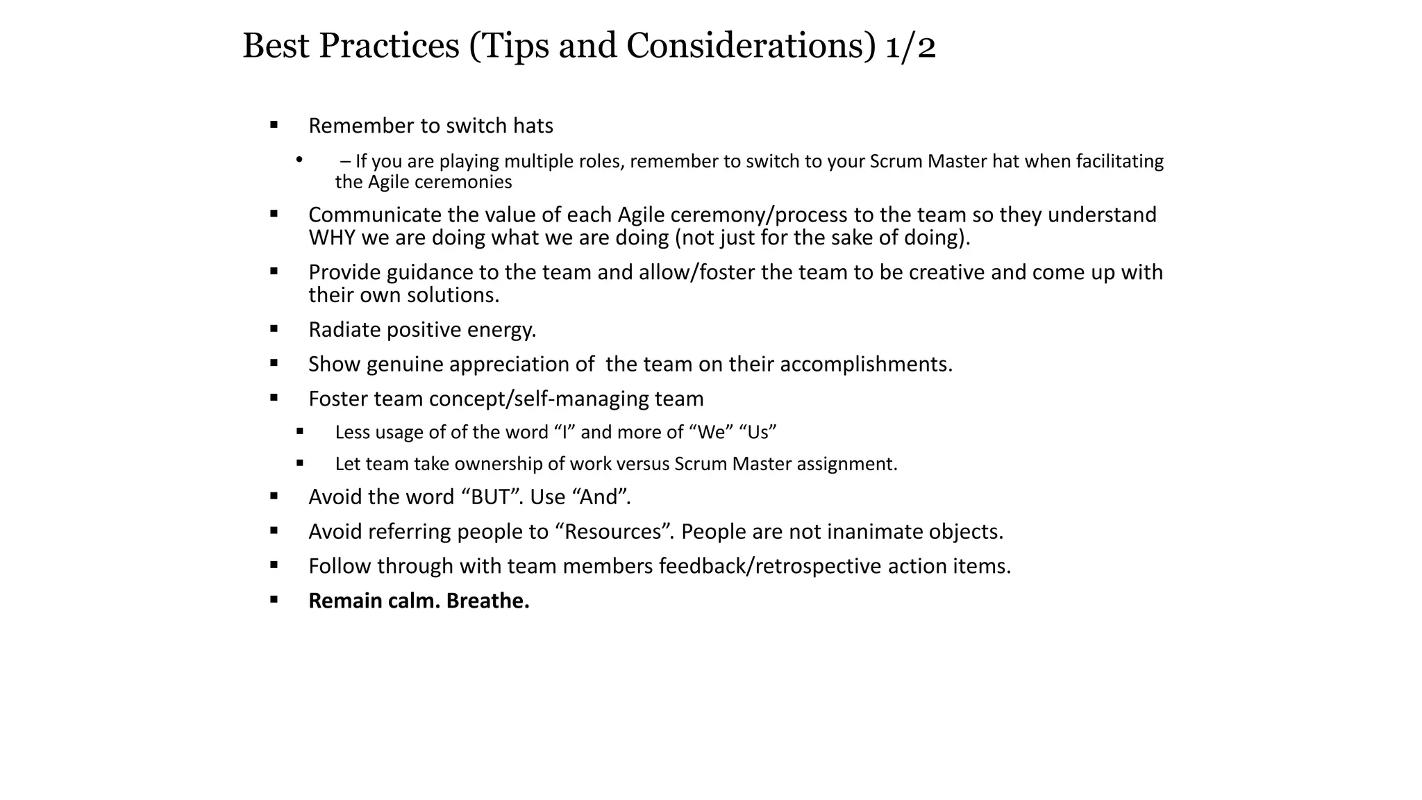 Scrum master checklist | PPTX