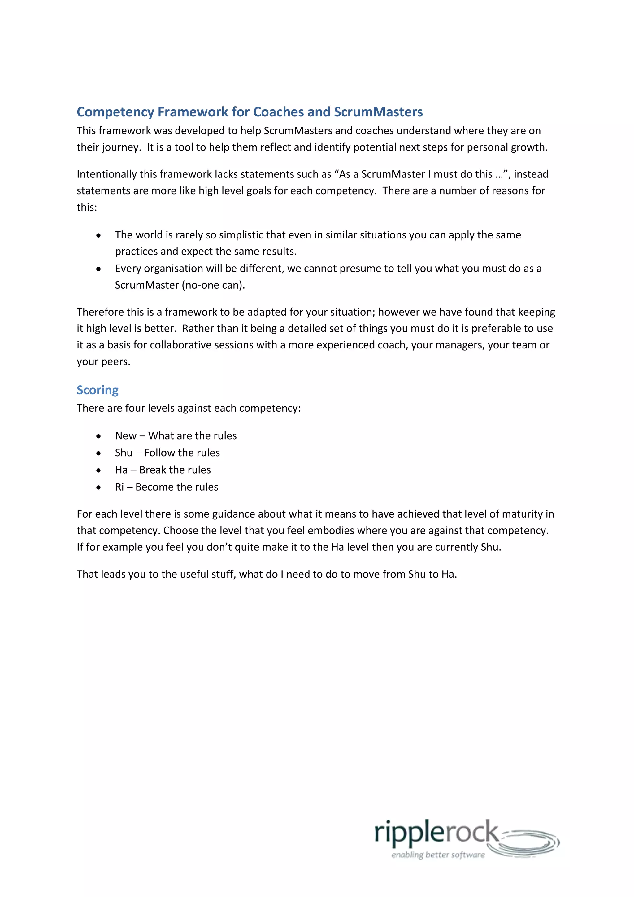 Scrum master competencies master | DOCX