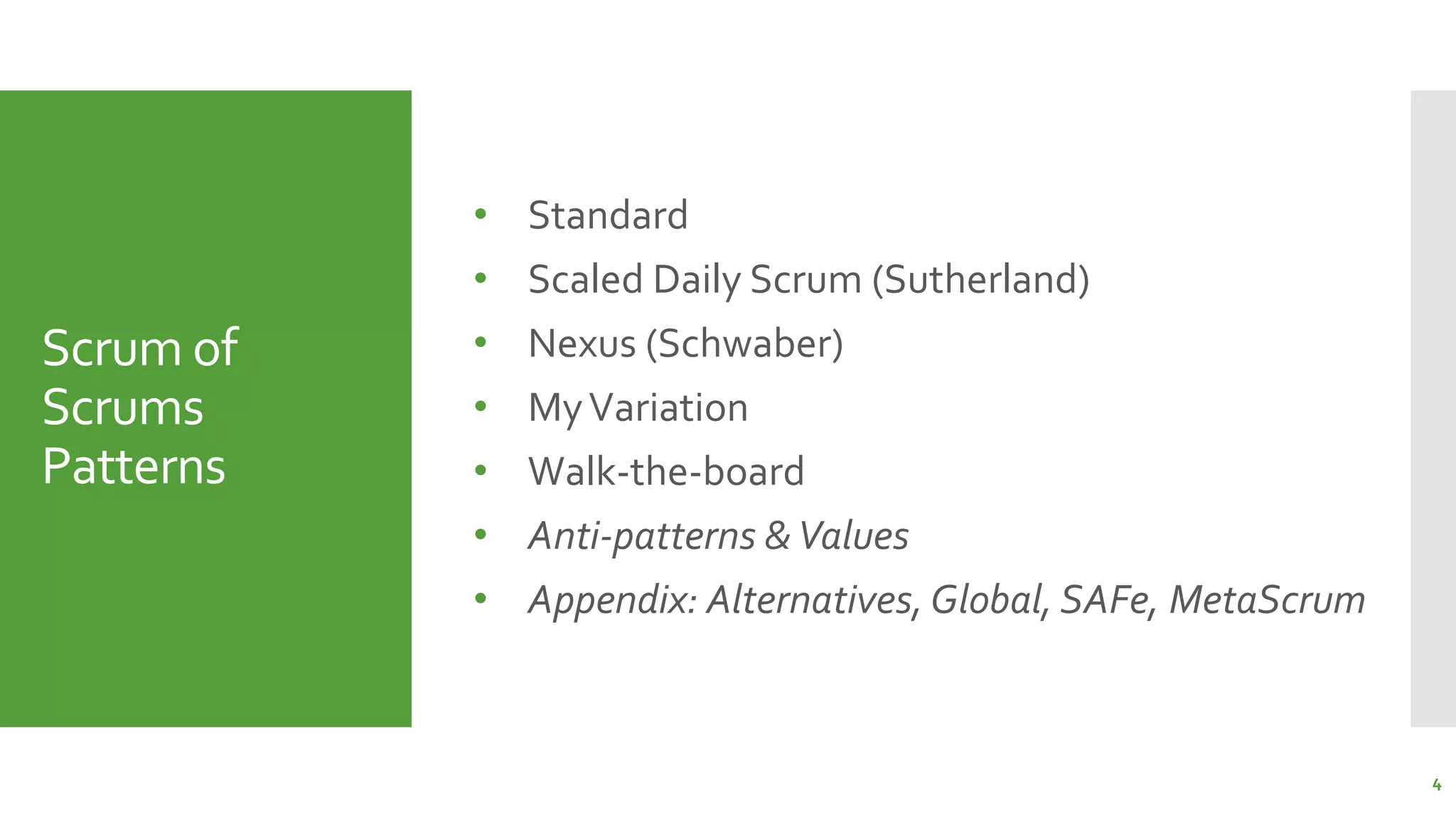 Scrum of Scrums Patterns Library | PPTX