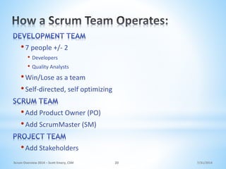Scrum overview - Animated - Scott Emery 2014 | PPTX