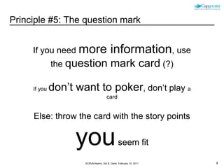 Scrum planning poker, principles of the game | PPTX