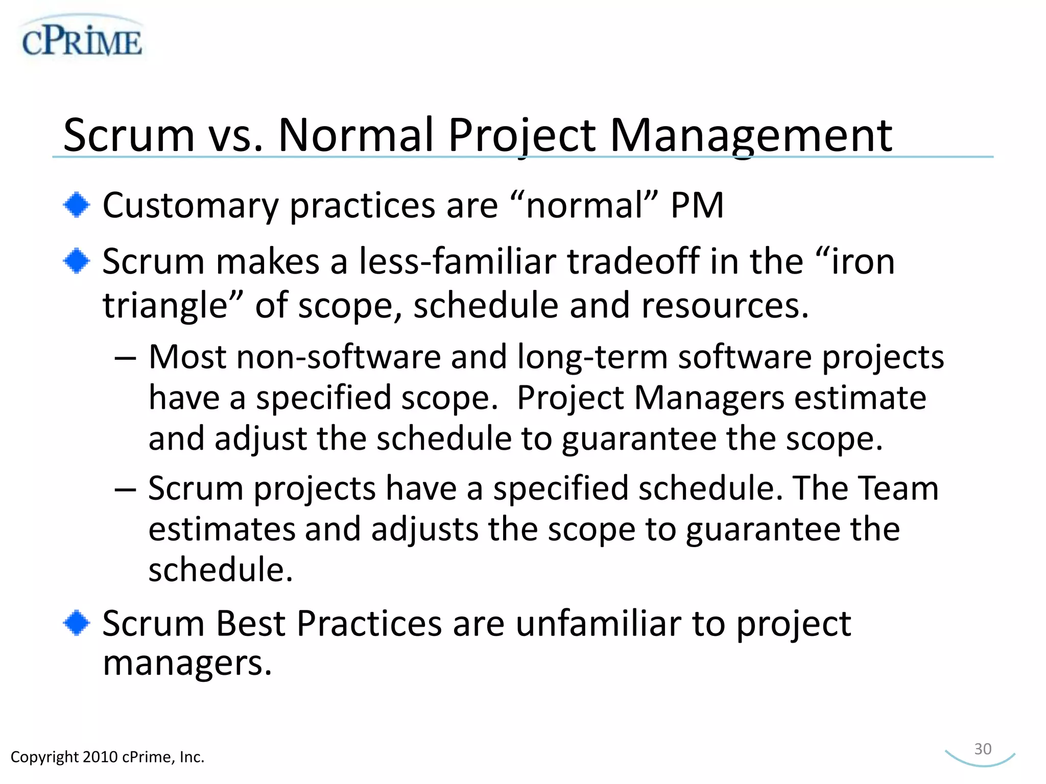 Introduction to Scrum for Project Managers | PPTX