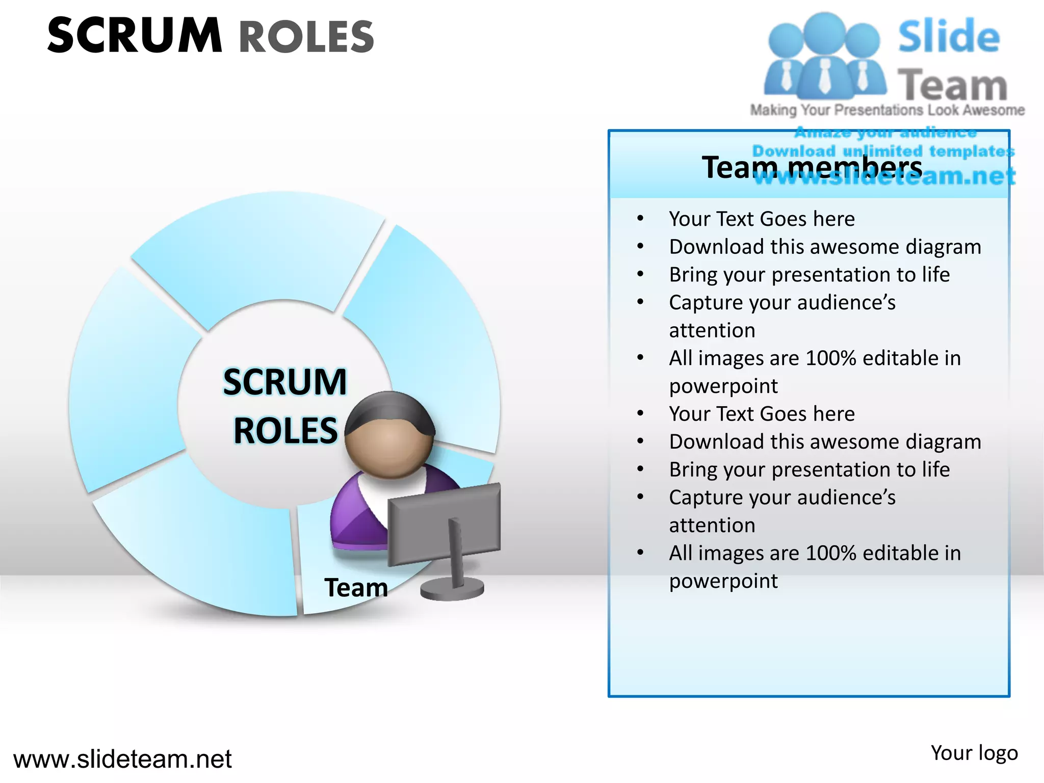 Scrum strategy sprint cycles roles powerpoint ppt templates. | PDF