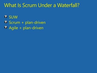Scrum under a waterfall | PDF