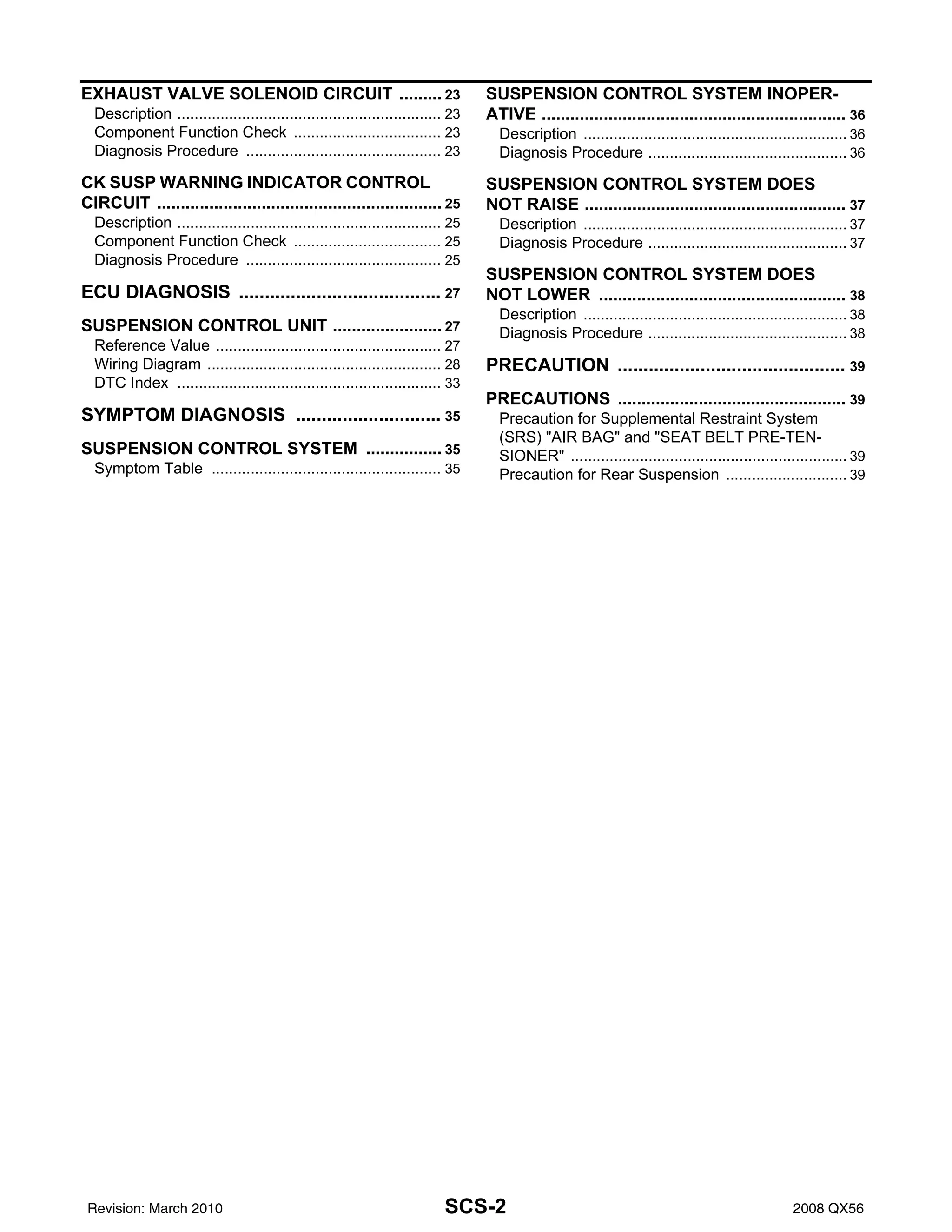 INFINITI SUSPENSION CONTROL SYSTEM REPAIR INFORMATION | PDF