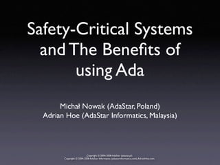 Safety-Critical Systems and The Benefits of Using Ada | PDF ...