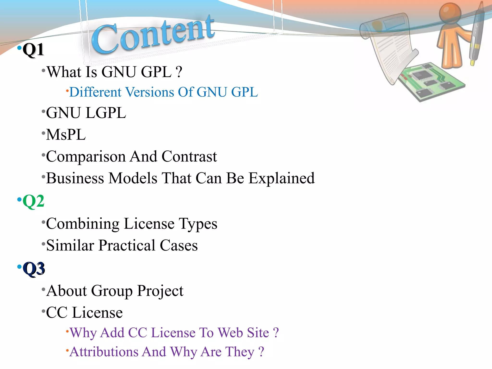 GNU GPL, LGPL, Apache licence Types and Differences | PPT
