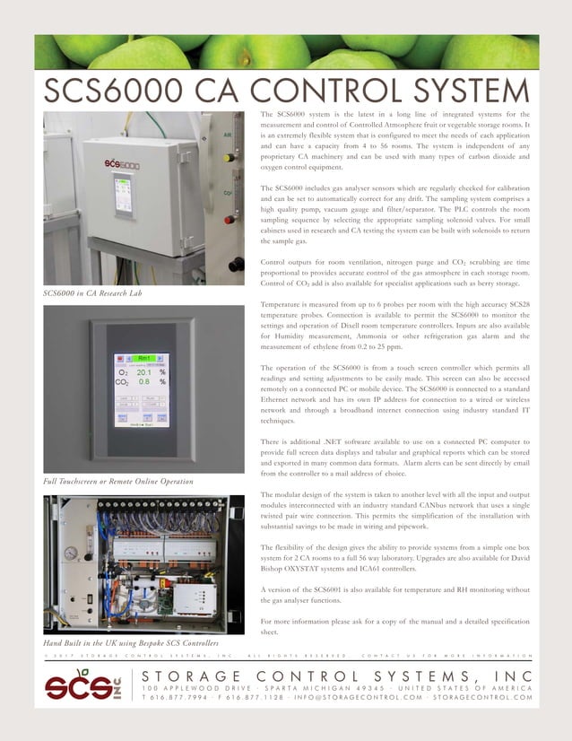 SCS6000 Controlled Atmosphere Control System | PDF