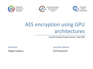 AES on modern GPUs | PDF