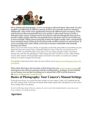 Basics of photography (2) | PDF