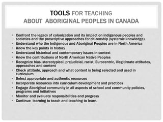 (2012) Teaching About Canada’s Aboriginal Peoples (1.1 MB) | PPTX ...