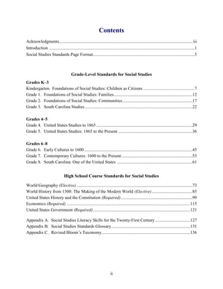 SC Social Studies Academic Standards | PDF