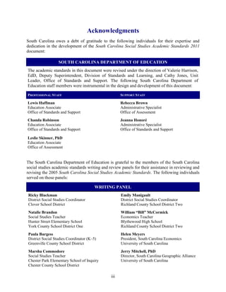 SC Social Studies Academic Standards | PDF