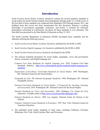 SC Social Studies Academic Standards | PDF
