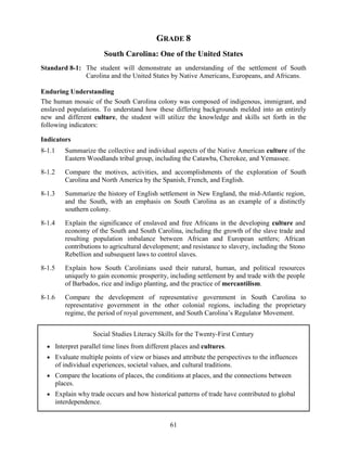 SC Social Studies Academic Standards | PDF