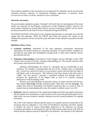 SC Social Studies Academic Standards | PDF
