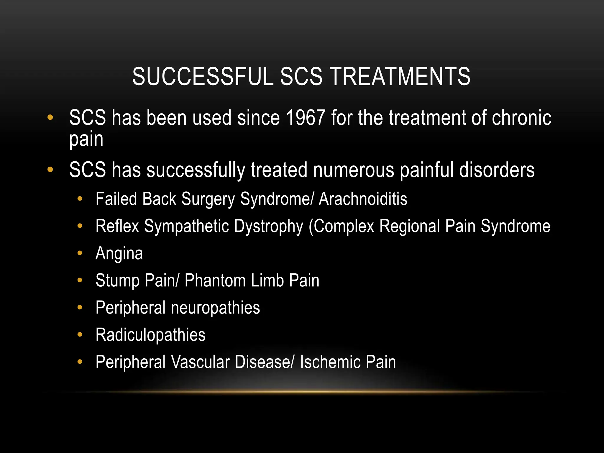 Spinal cord stimulation- principles and clinical applications | PPT