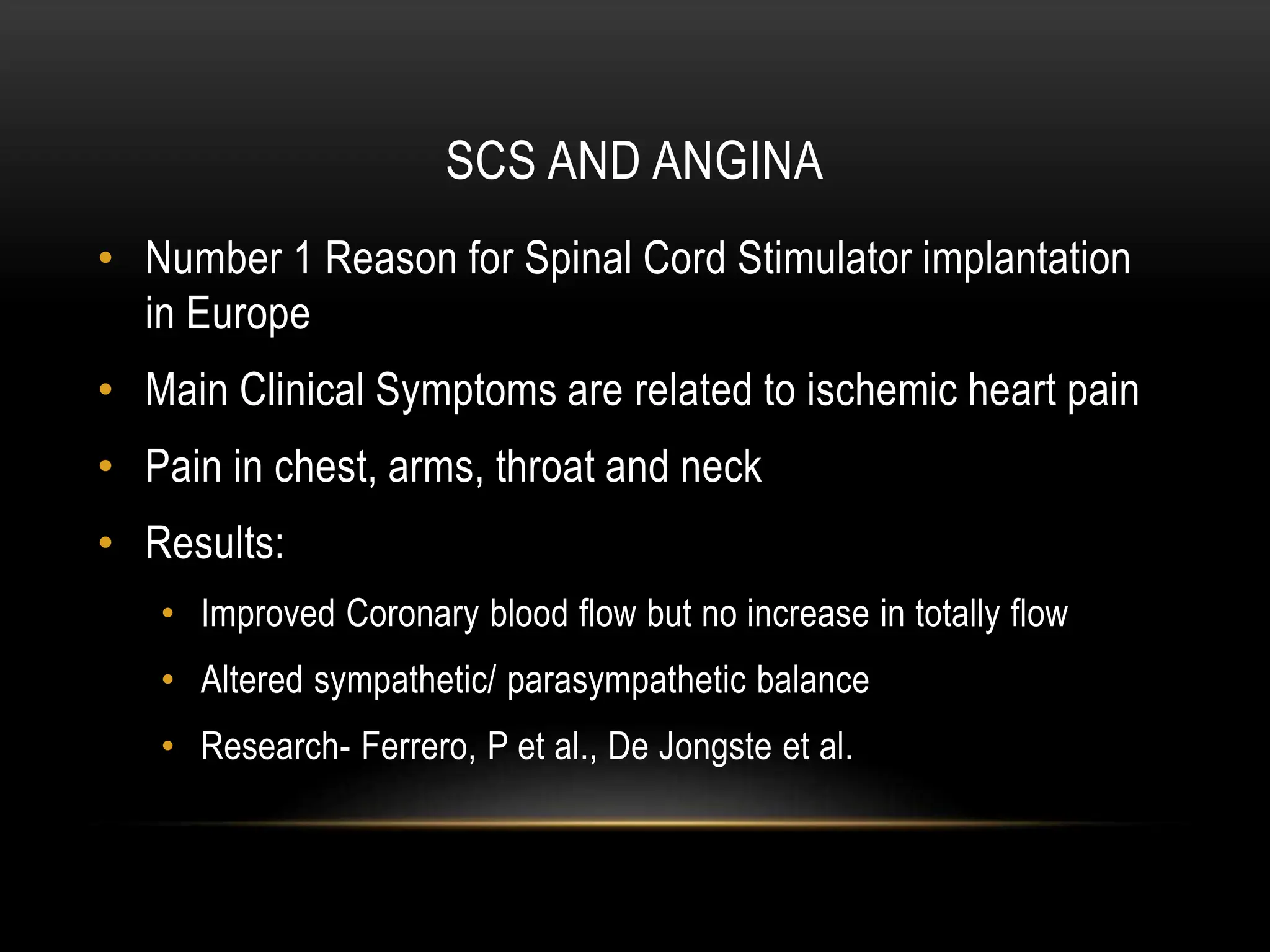 Spinal cord stimulation- principles and clinical applications | PPT