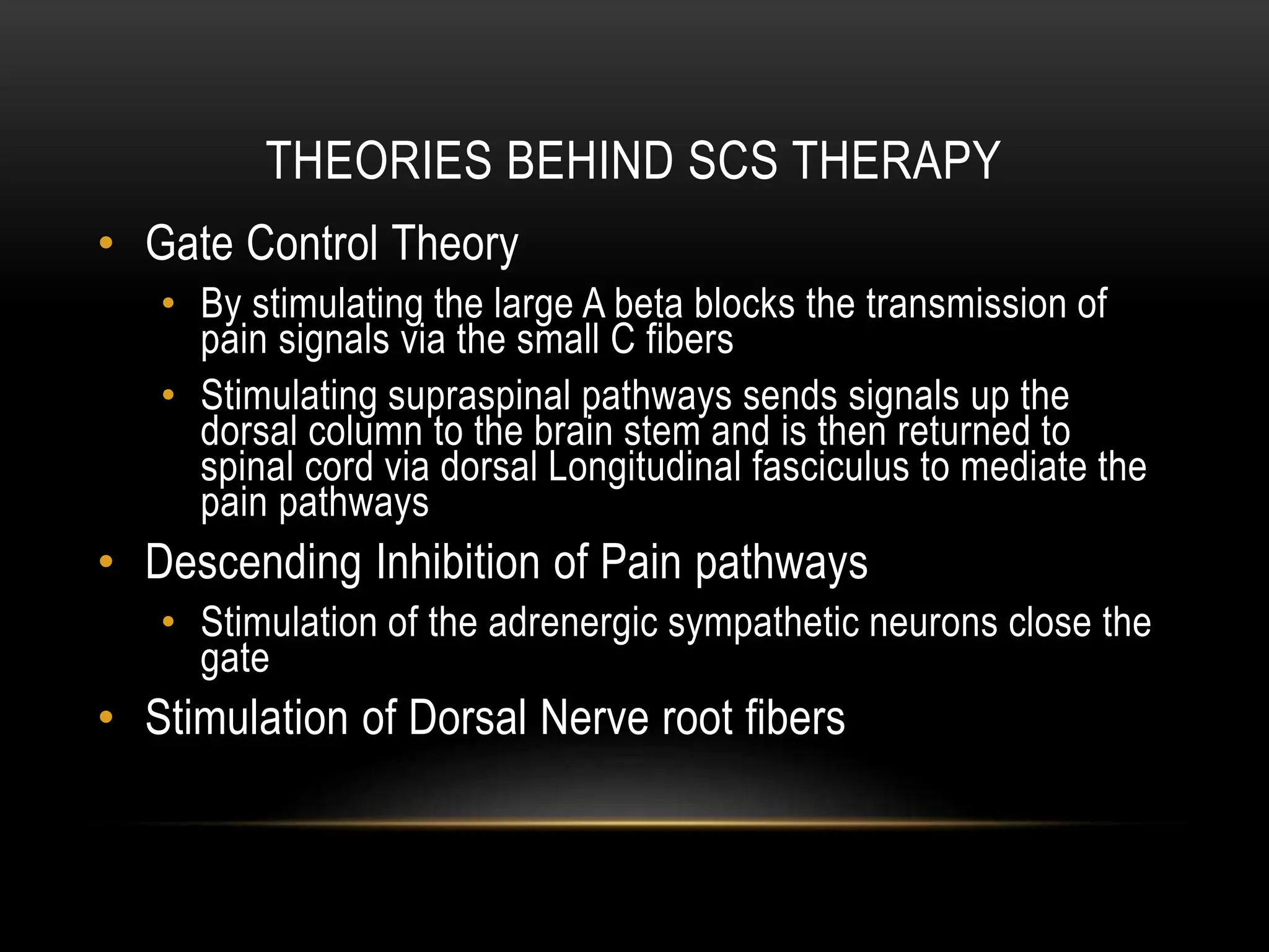 Spinal cord stimulation- principles and clinical applications | PPT