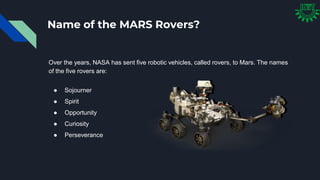 NASA Milestones: The Mars Rovers | PPTX