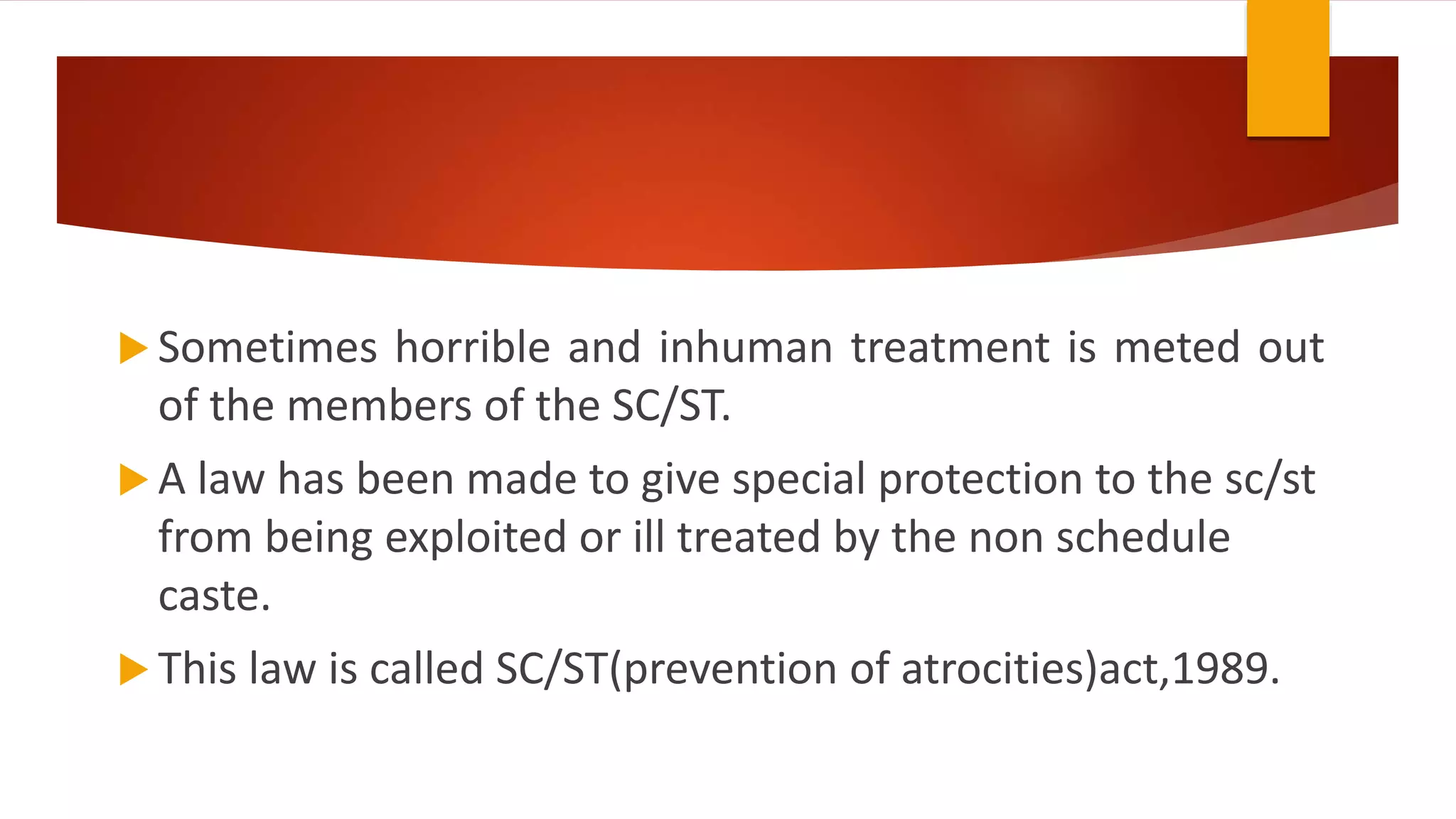 Sc st (poa)act 1989 ppt | PPTX