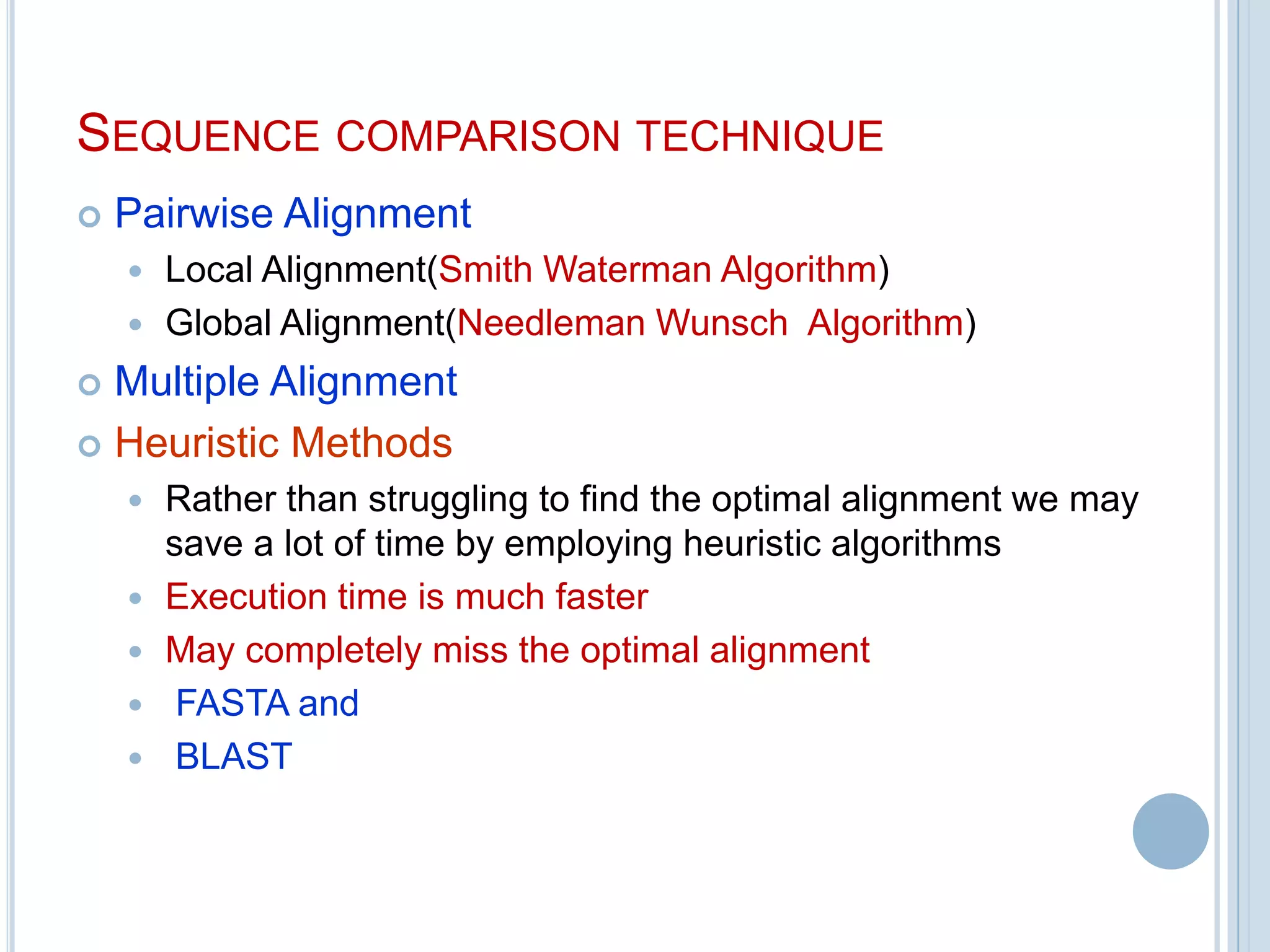 Sequence comparison techniques | PPTX