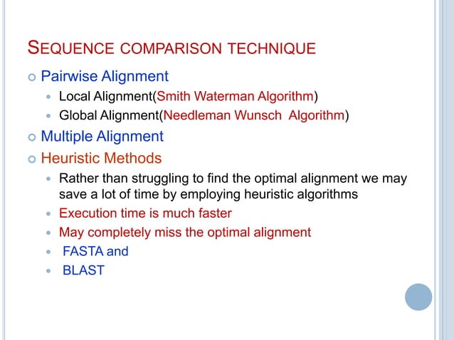 Sequence comparison techniques | PPTX