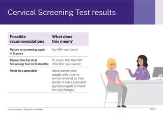 Cervical screening – taking care of your health flipchart | PPTX