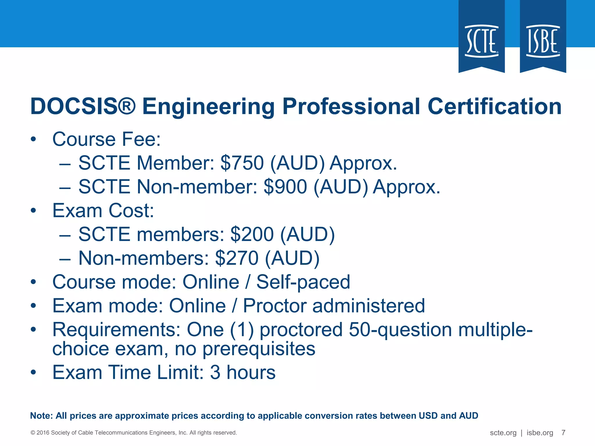 DOCSIS Engineering Professional (DEP) Certification | PPT