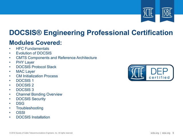 DOCSIS Engineering Professional (DEP) Certification | PPT