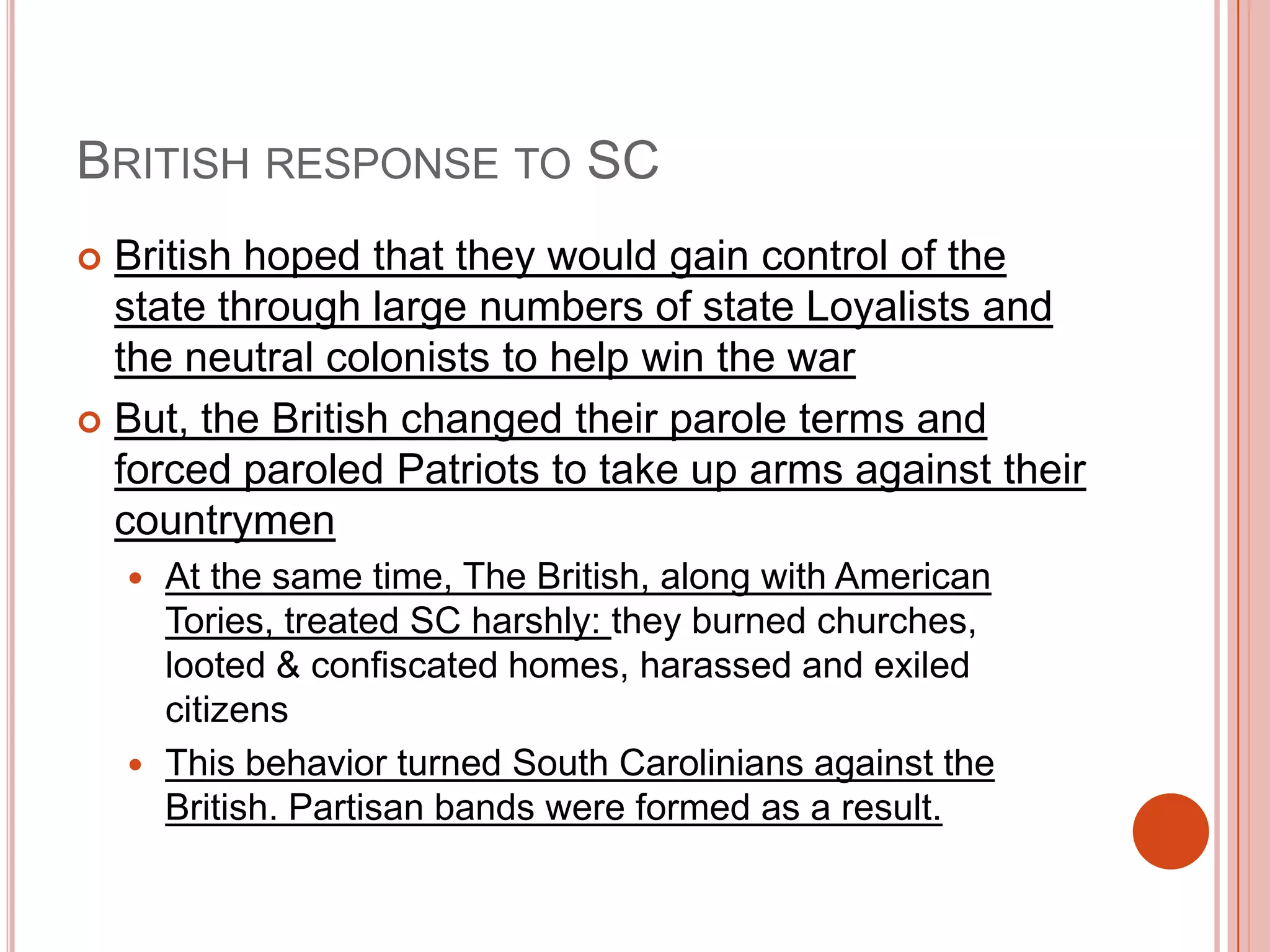 Sc & the battles of the revolutionary war | PPT