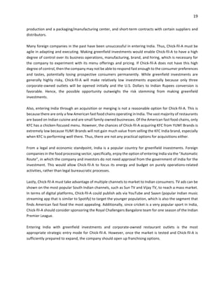 Internationalization Strategy for Chick-fil-A Entering India | PDF