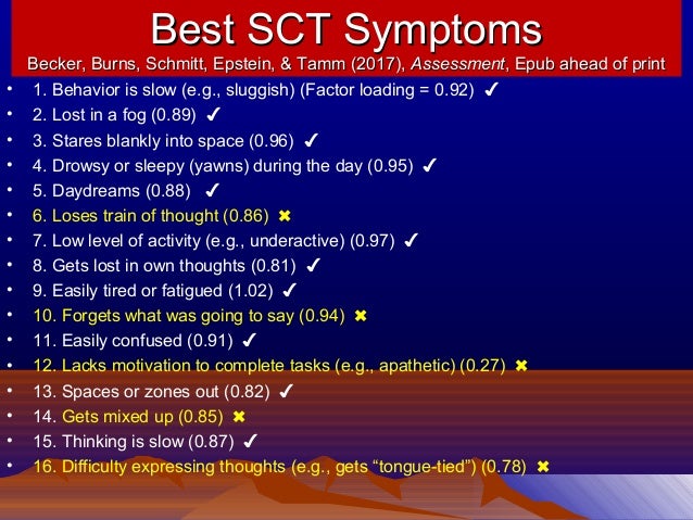 Are there any good "do I have" SCT checklists? : r/SCT