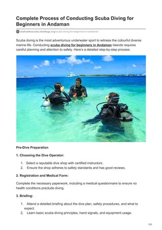 Overview of Conducting Scuba Diving for Beginners in Andaman | PDF
