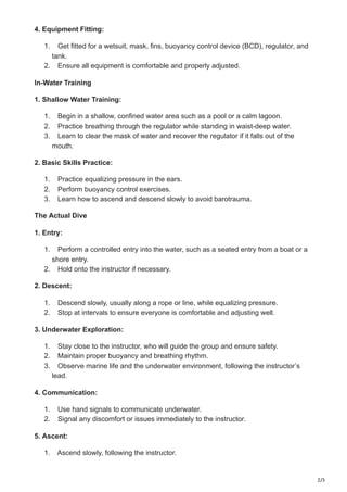 Overview of Conducting Scuba Diving for Beginners in Andaman | PDF