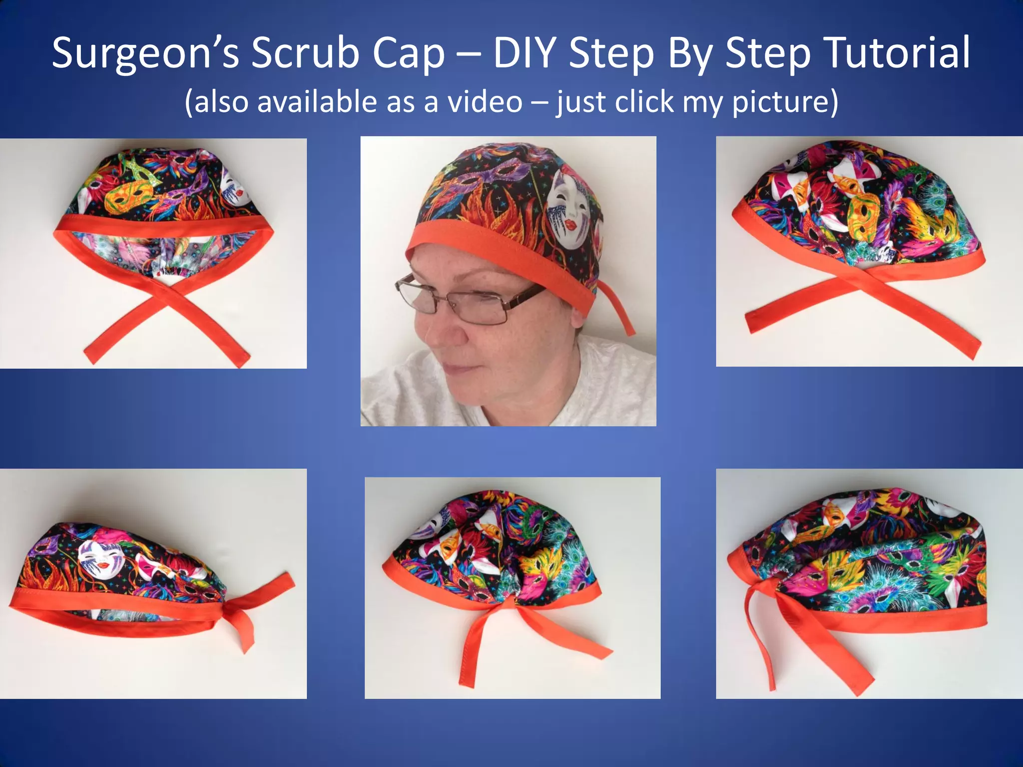 Scrub Caps Printable Pattern and How To DIY Tutorial (version 2 ...