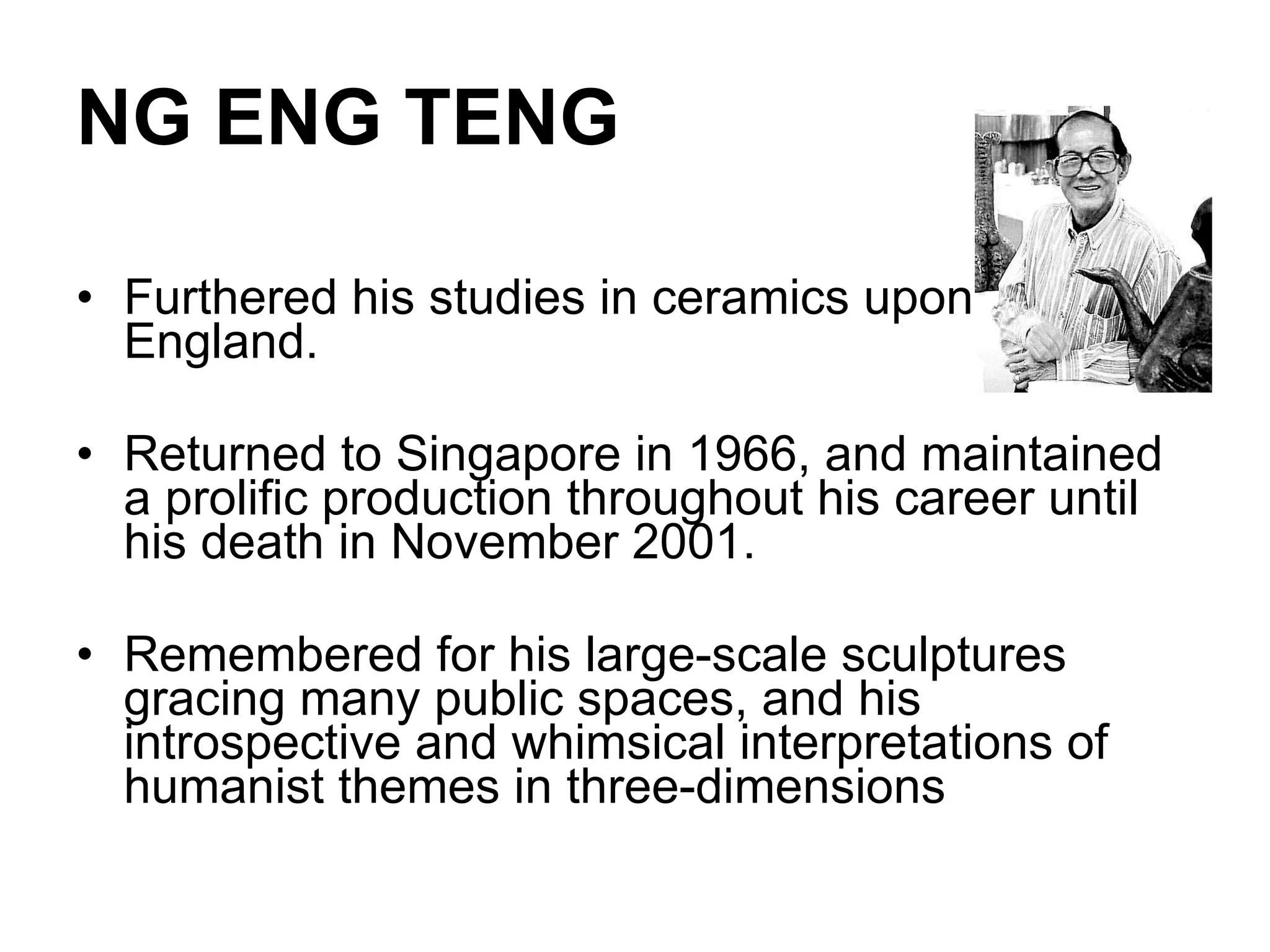Sculpting life with ng eng teng | PPT