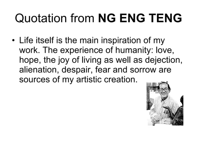 Sculpting life with ng eng teng | PPT