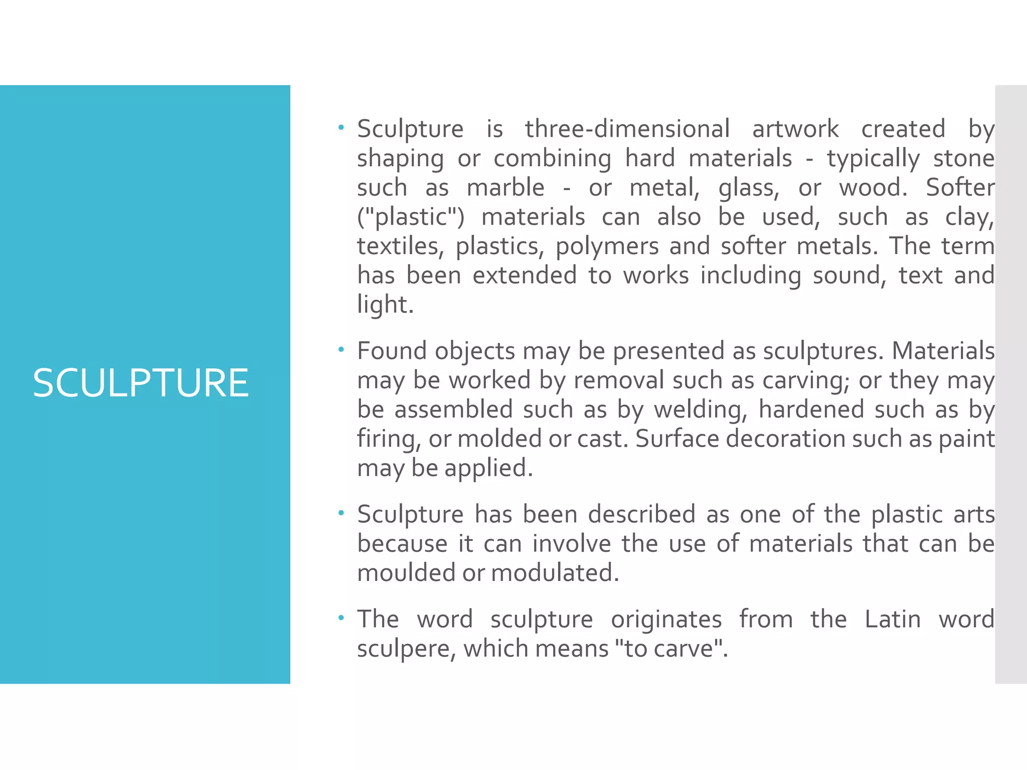 Sculpture lecture 1 1 definition | PPTX