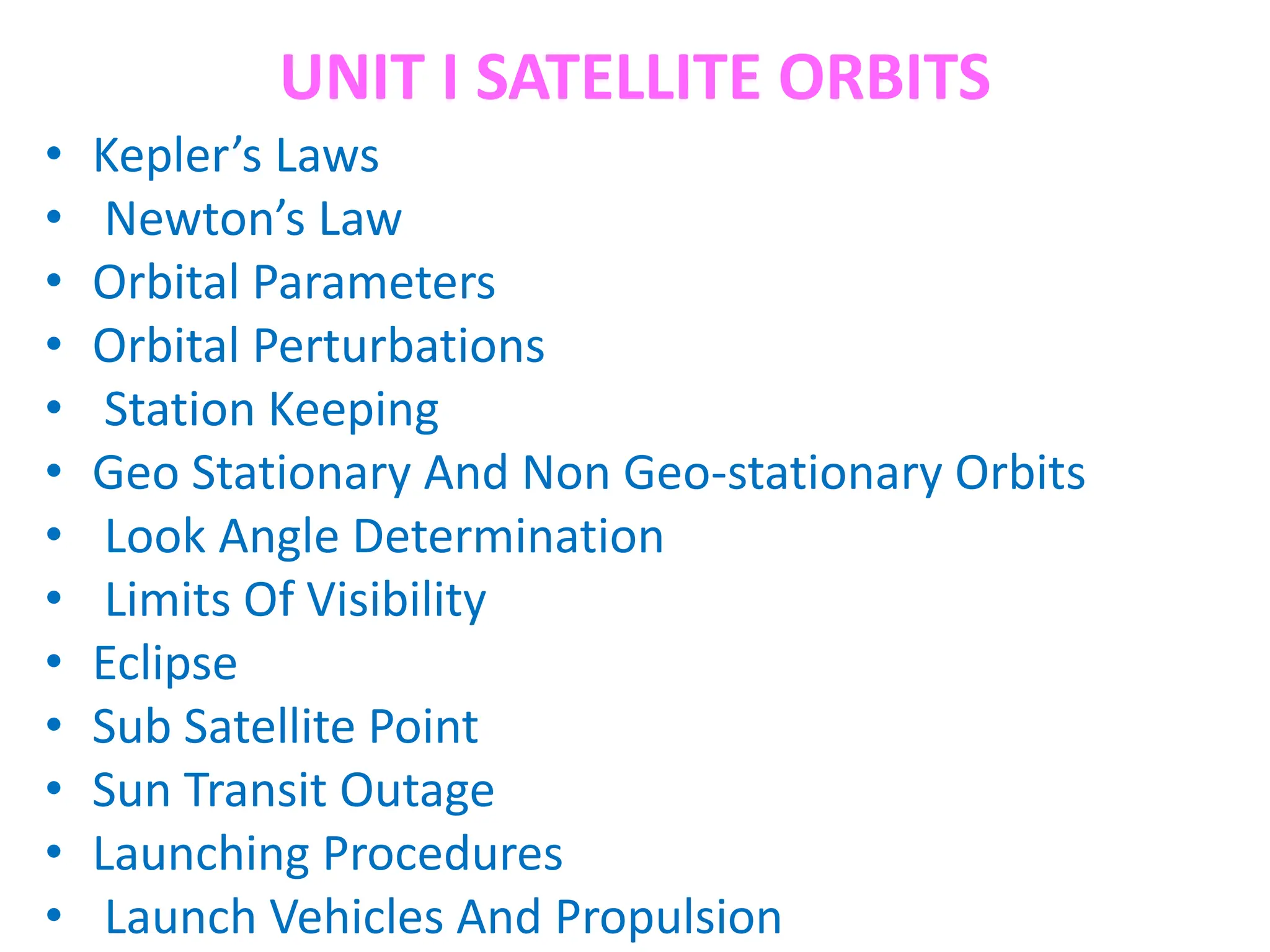CEC 352 - SATELLITE COMMUNICATION UNIT 1 | PPTX
