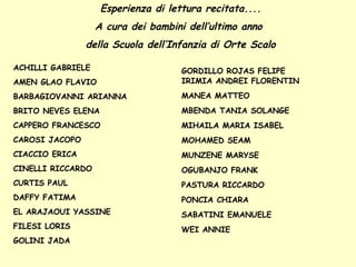 Scuola dell Infanzia di Orte Scalo Progetto lettura | PPT